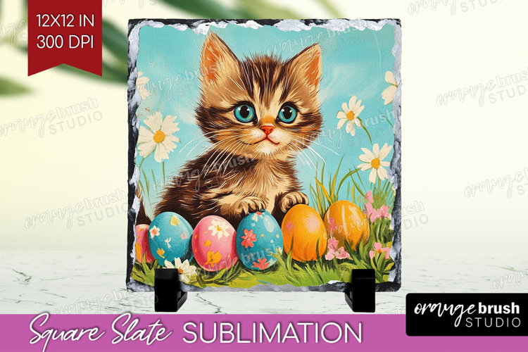 Retro Easter Slate PNG - Easter Square Slate (5332810)