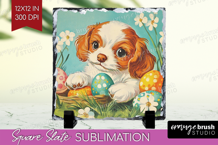 Retro Easter Slate PNG - Easter Square Slate (5332830)