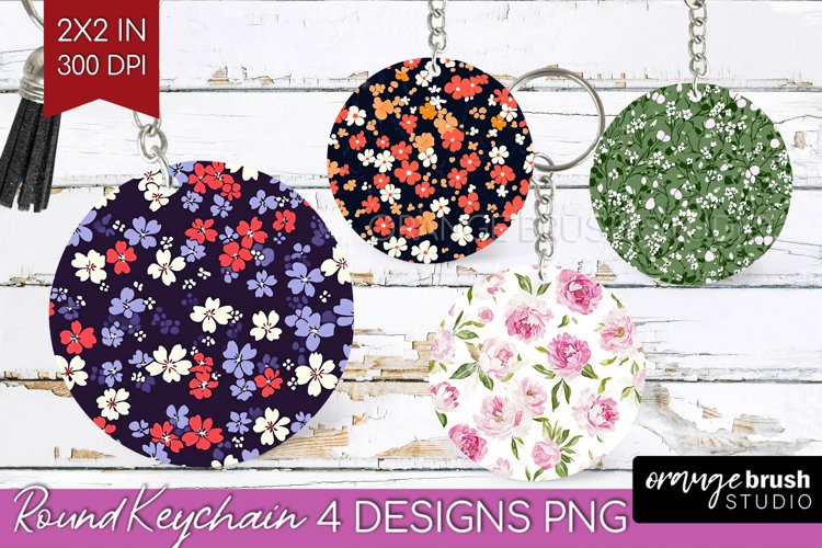 Retro Flowers Keychain PNG - Floral Keychain (5001538)