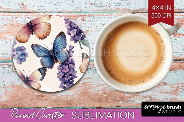 Spring Blossom Round Coaster - Flowers Coaster PNG (5033759)