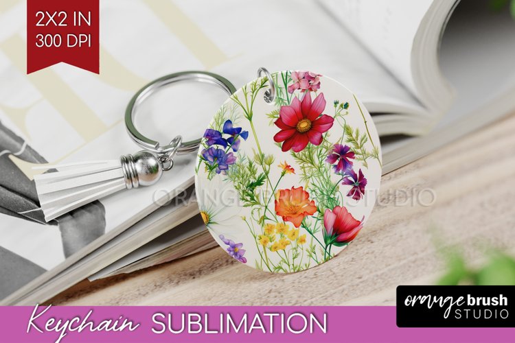 Spring Flowers Keychain PNG - Floral Keychain (5178923)