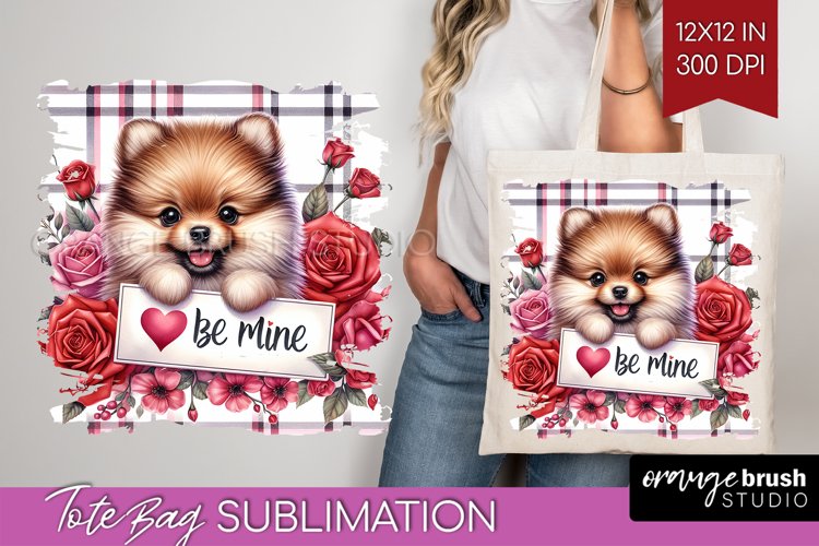 Valentine Dog Tote Bag - Valentines Day Tote Bag (5022805)