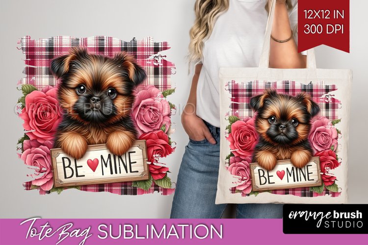 Valentine Dog Tote Bag - Valentines Day Tote Bag (5022806)