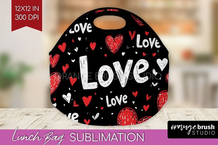 Hearts Lunch Bag - Valentines Day Lunch Bug PNG (5159742)