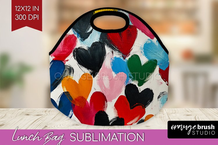 Hearts Lunch Bag - Valentines Day Lunch Bug PNG (5159758)