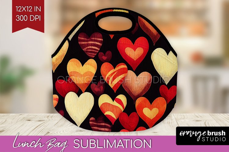 Hearts Lunch Bag - Valentines Day Lunch Bug PNG (5159822)