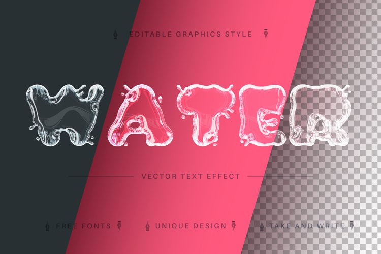Water Glass - Editable Text Effect, Font Style