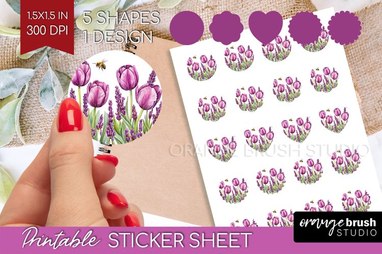 Wildflowers Round Sticker - Watercolor Flowers (5149262)