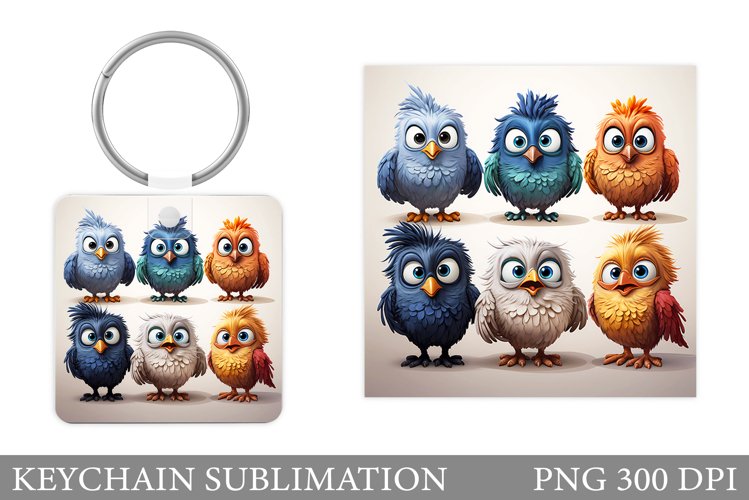 Cute Bird Keychain Design. Funny Bird Keychain (4245575)