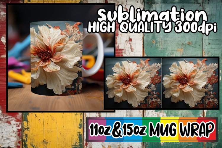 Sublime 3D Blossom Mug Wrap - 11oz & 15oz Options (3085945)