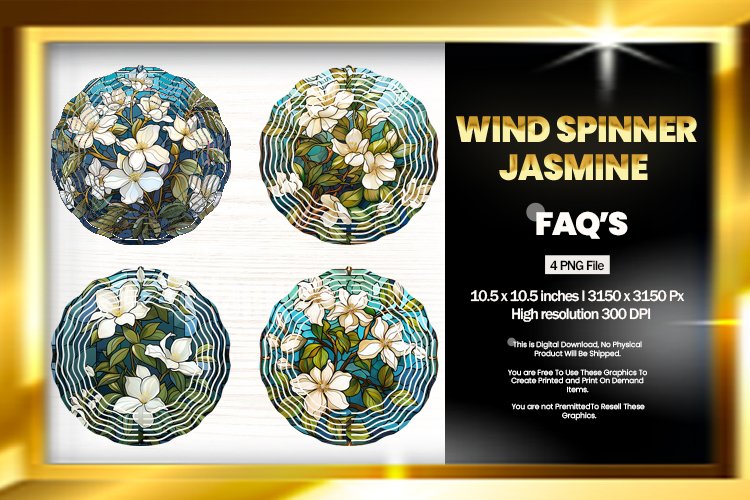 Jasmine Wind Spinner Sublimation - 04 Variations (3210875)