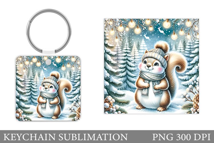 Cute Squirrel Keychain. Christmas Keychain (4933159)
