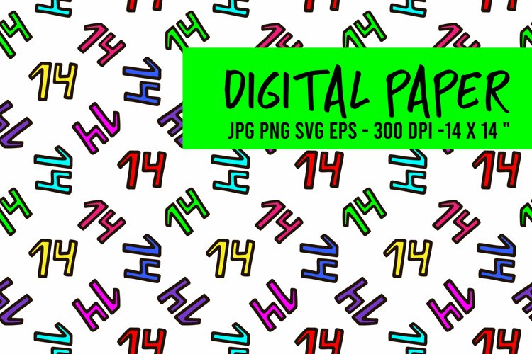 Numbers digital paper. Numbers seamless pattern