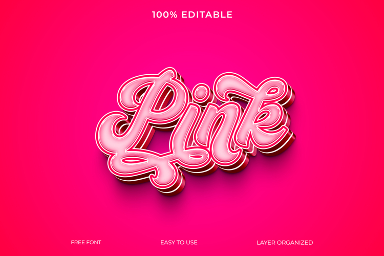 Pink Editable text effect 3d font Style (5383650)