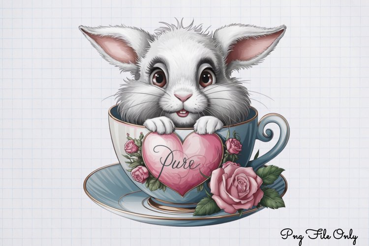 Valentines Day Bunny Cups Clipart PNG (5080730)