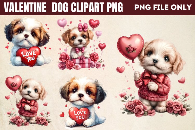 Valentine Dog Clipart PNG (5100197)