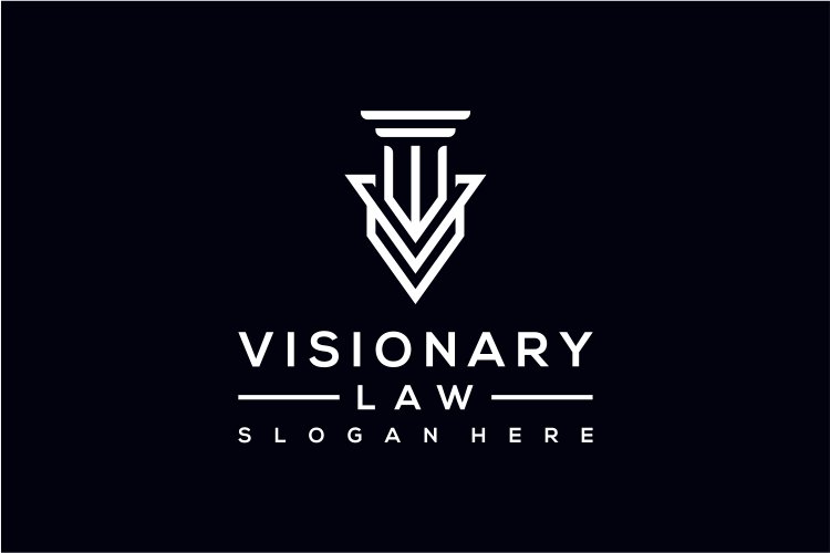 letter V law logo design vector