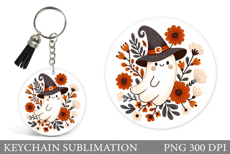 Cute Ghost Keychain Design. Halloween Keychain (4452114)
