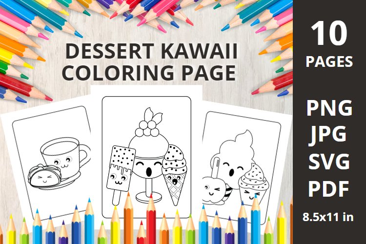 Dessert Coloring Pages | Design Bundles