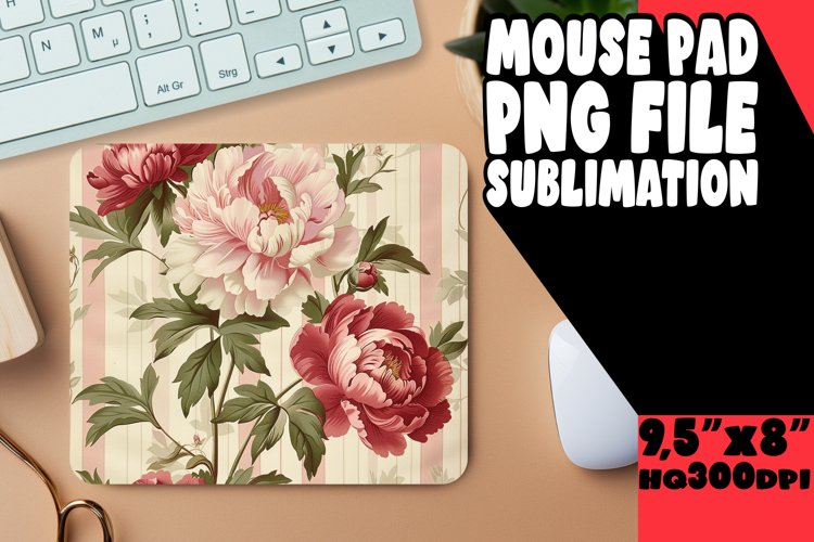 Sleek Stripe & Petal Mouse Mat (3447008)