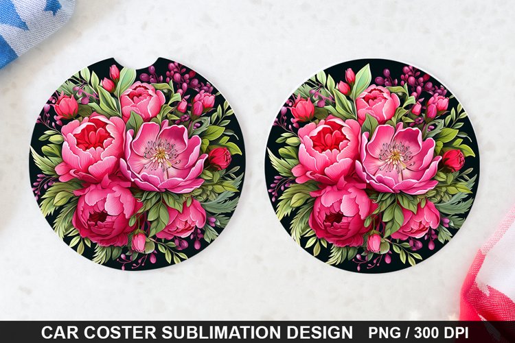 Bouquet Flowers - Coaster Sublimation Design