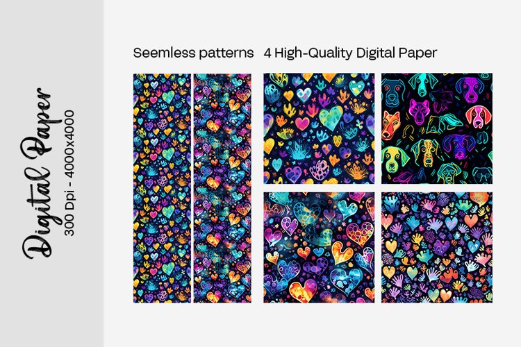 dog paw Digital Paper Seamless Scrapbook Paper