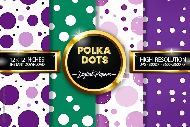 Polka Dots Digital Papers - 04 Variations (3587926)