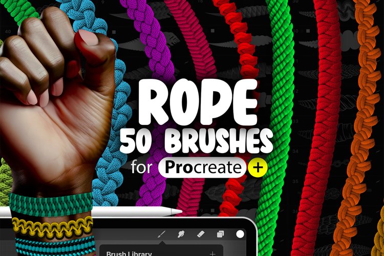 Rope Brush Procreate | Pen, Brushes, Free | Design Bundles