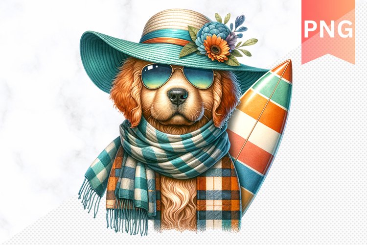 Summer Dog Sublimation - Clipart PNG Design
