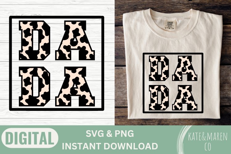 Dad Cow SVG | Cow Print Dada SVG | Western Dad SVG (2585209)