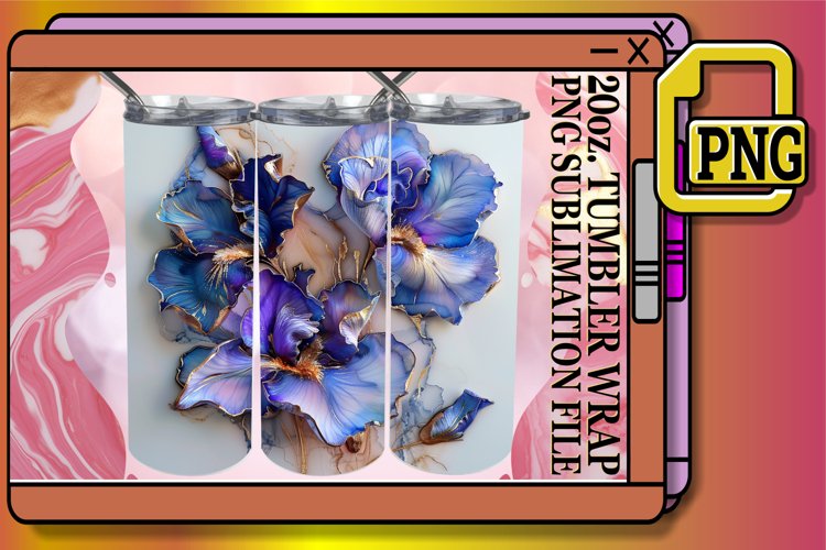 Glittery Bloom Opulence 20oz Tumbler Wraps