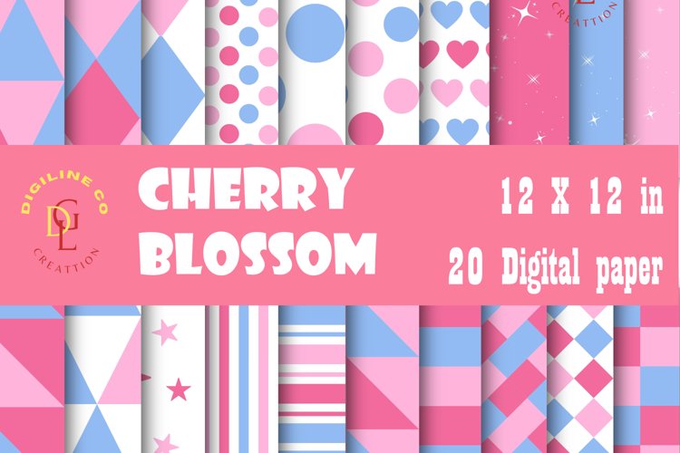 Soft Cherry Blossom Digital paper Sakura Japanese clipart