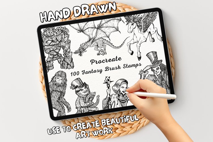 100 Fantasy Procreate Stamps | Tattoo Procreate Stamps