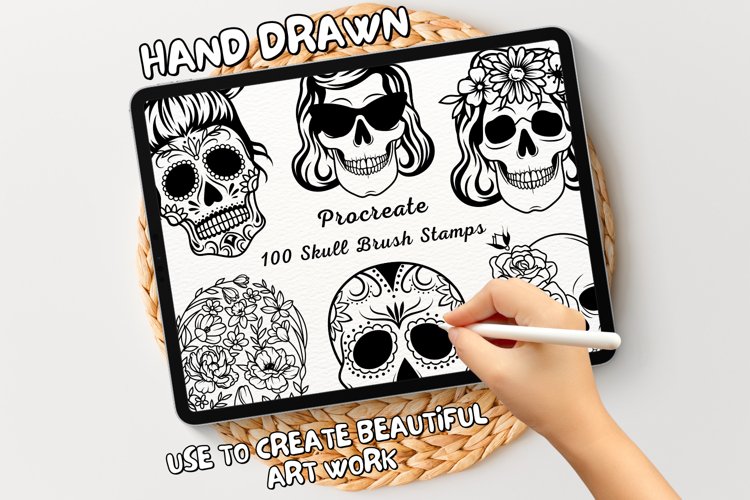 100 Skull Procreate Stamps | Tattoo Procreate Stamps