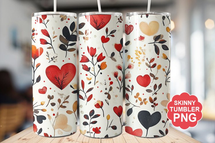 Valentine Pattern Seamless Tumbler | Valentine Tumbler Wrap