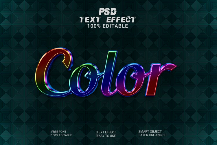 color 3d Editable Text Effect Style (2373746)
