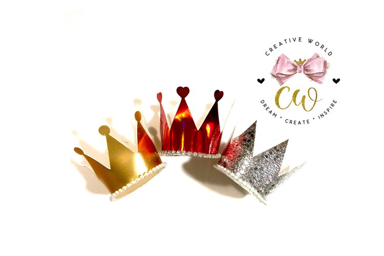 3 in 1 Princess Crown Hair Bow Digital Template | Crown Bow (264998 ...