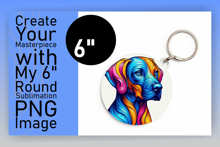 Dynamic Round Design for Keychains , Dog