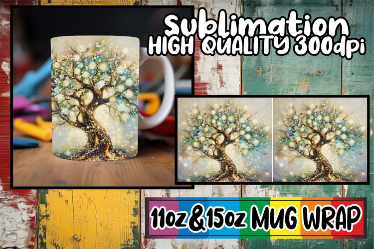 Rainbow Canopy Mug Sublimation Wrap - Sublimation 11oz 15oz