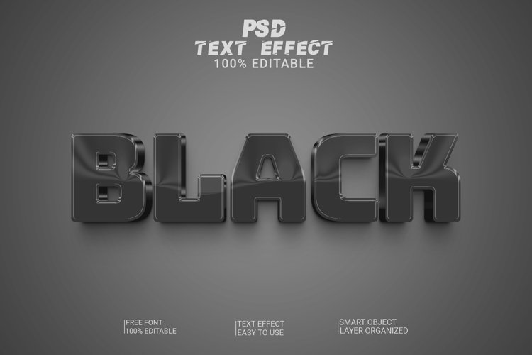 Black 3d Editable Text Effect Style (2376297)