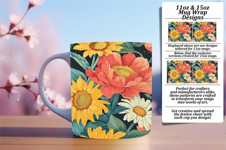 Nostalgic Spring Blossom Mug Wrap Art 11oz