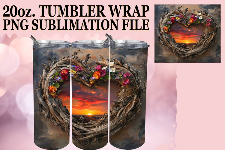 Heartfelt Hues: 20oz Heart Frame Sublimation