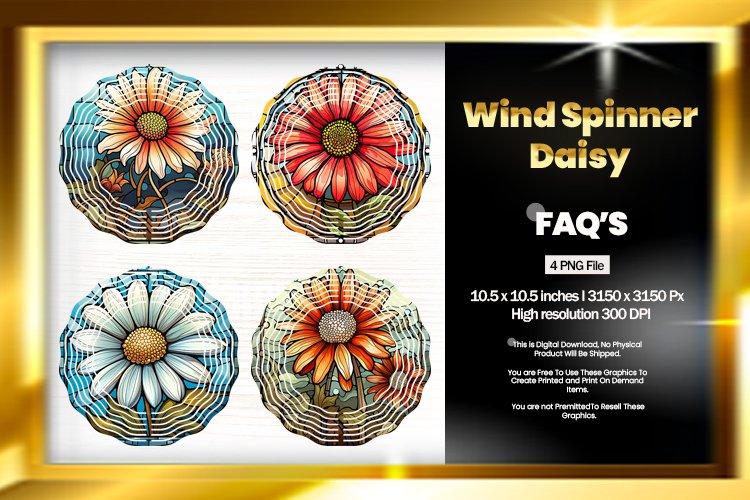 Daisy Wind Spinner Sublimation - 04 Variations (3197595)