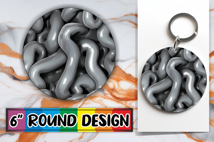 Modern Abstract Inflated Puff Sublimation Circle Artworks