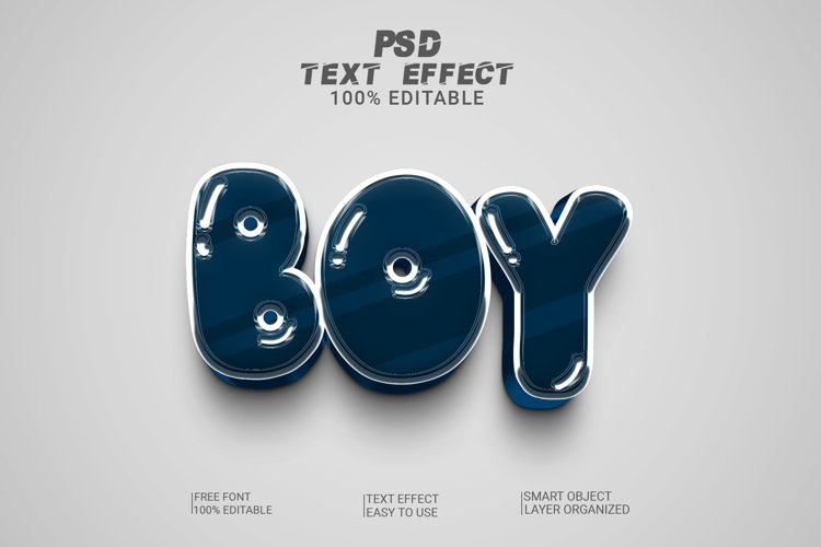 Boy 3d Editable Text Effect Style