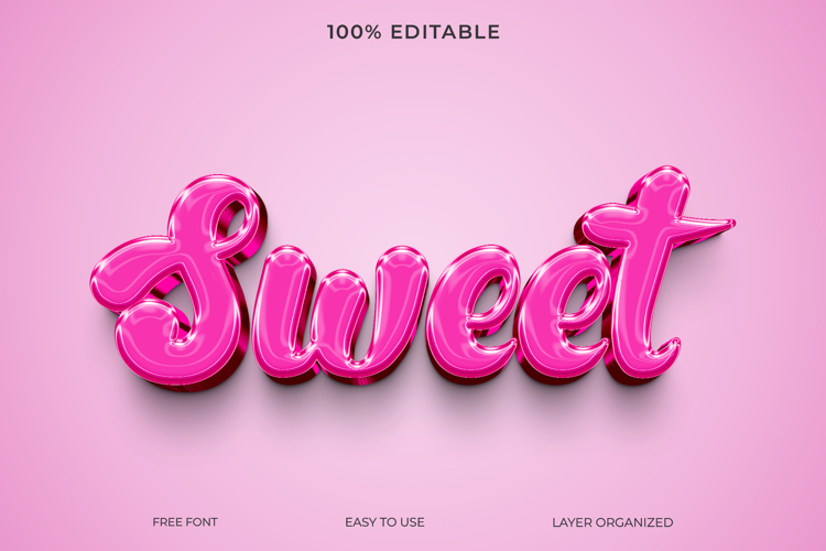 Sweet 3D Text Effect PSD with Editable Style (5401773)