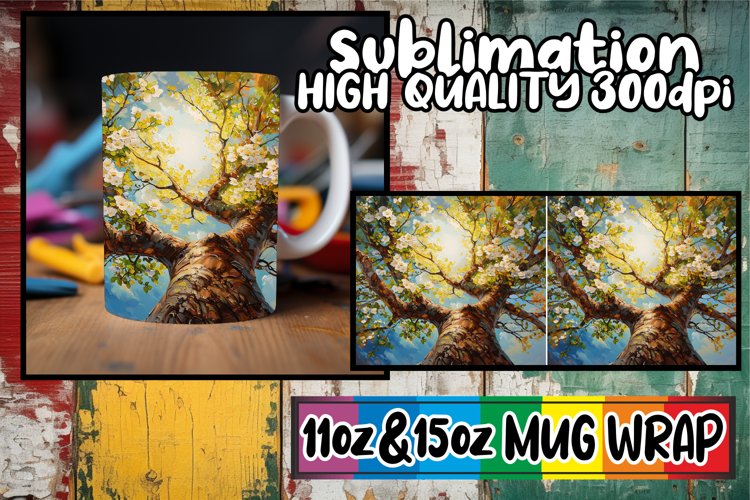 Radiant Spring Tree Mug Wrap - Spring Design