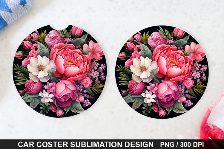 Bouquet Flowers - Coaster Sublimation Design