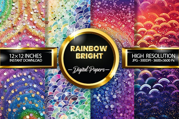 Rainbow Bright Digital Papers - 04 Variations (3588911)