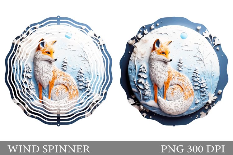 Fox Winter Wind Spinner Design. Fox Wind Spinner Sublimation